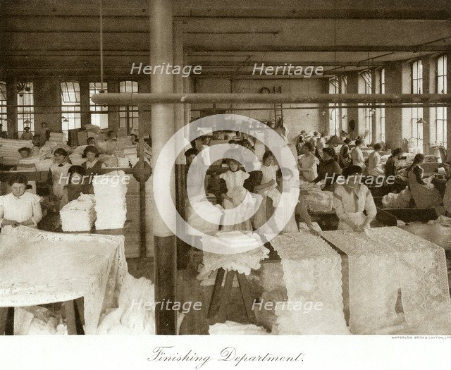 Thomas Adams Lace Factory, Nottingham, Nottinghamshire, 1914. Artist ...